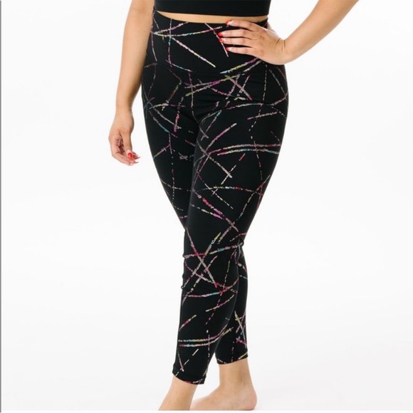 ZYIA | Pants & Jumpsuits | Zyia Active Abstract Rainbow Metallic 78 ...